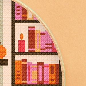 Autumn Library Cross Stitch Pattern, Full-colour PDF Instant Download ...