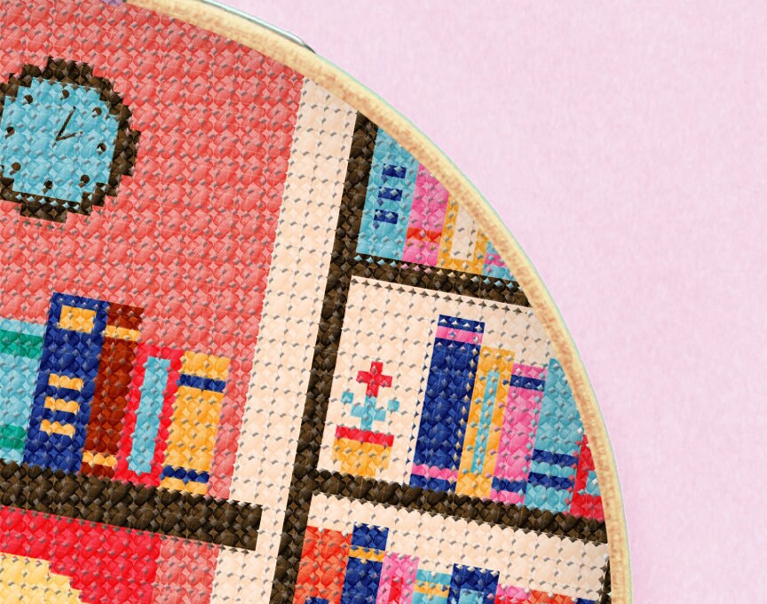 Library Cross Stitch Pattern Full-colour PDF Instant - Etsy