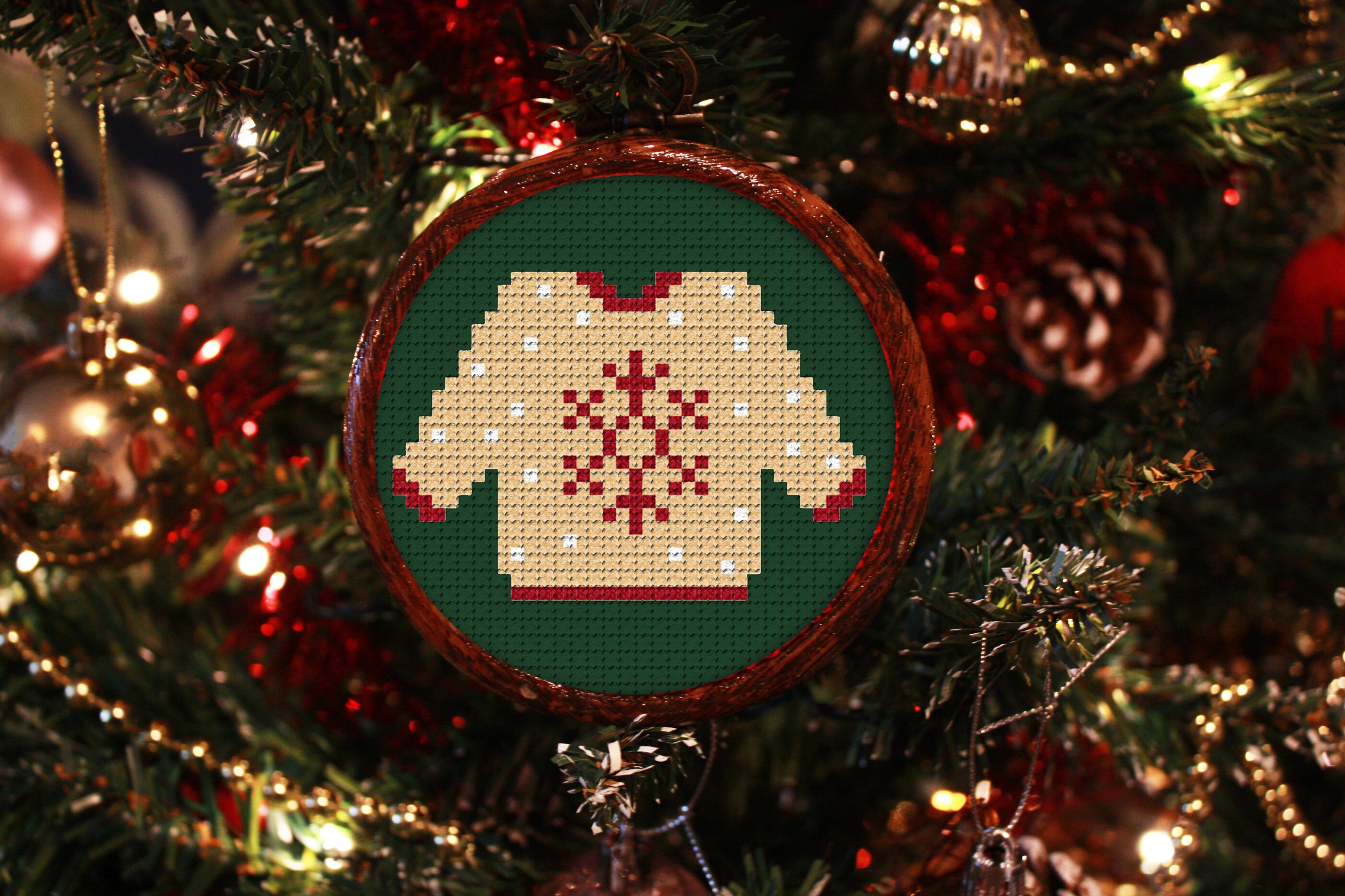 Mini Christmas Jumper Cross Stitch Pattern (candy Cane, Snowflake ...