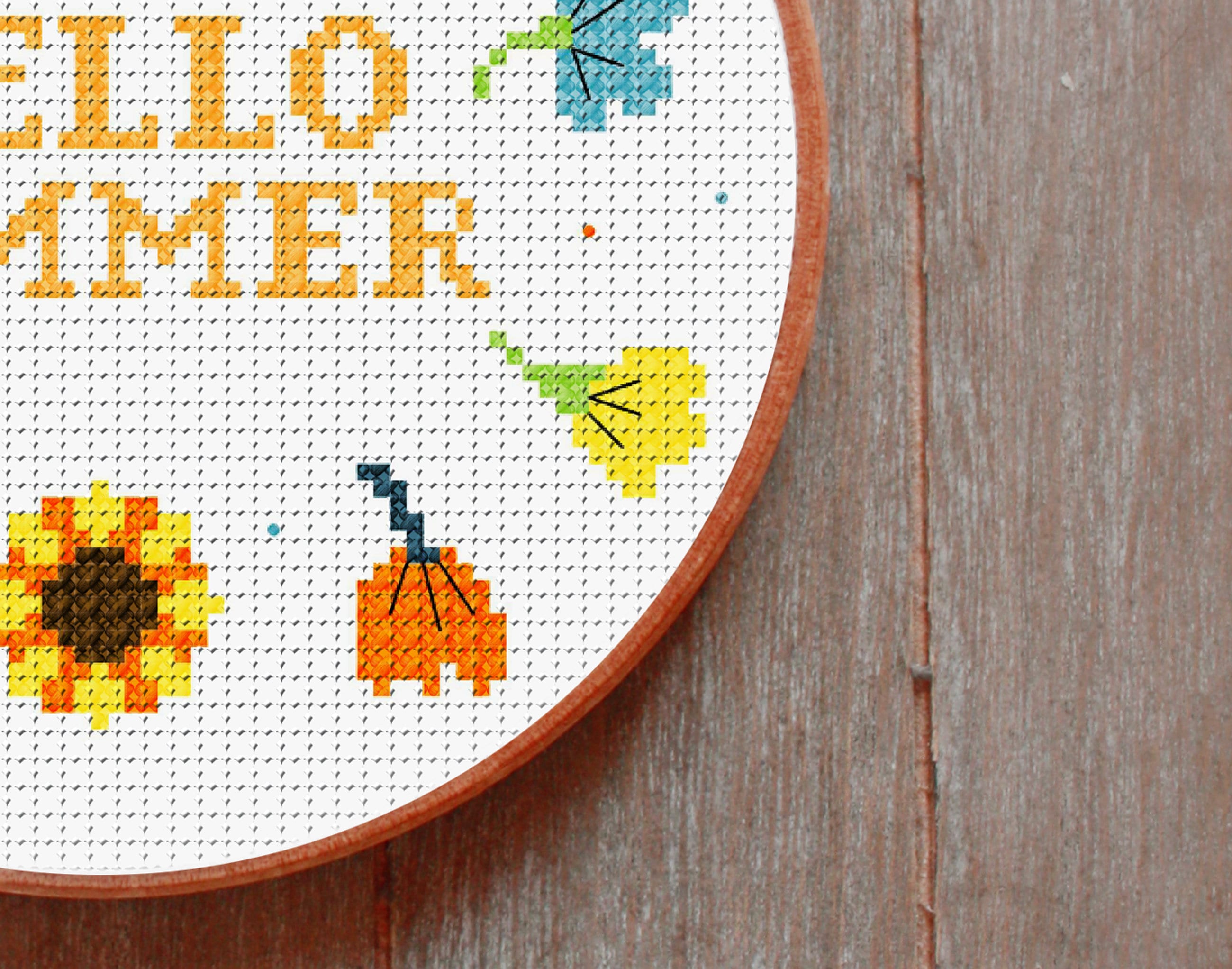 Hello Summer Cross Stitch Pattern Full-colour PDF Immediate - Etsy