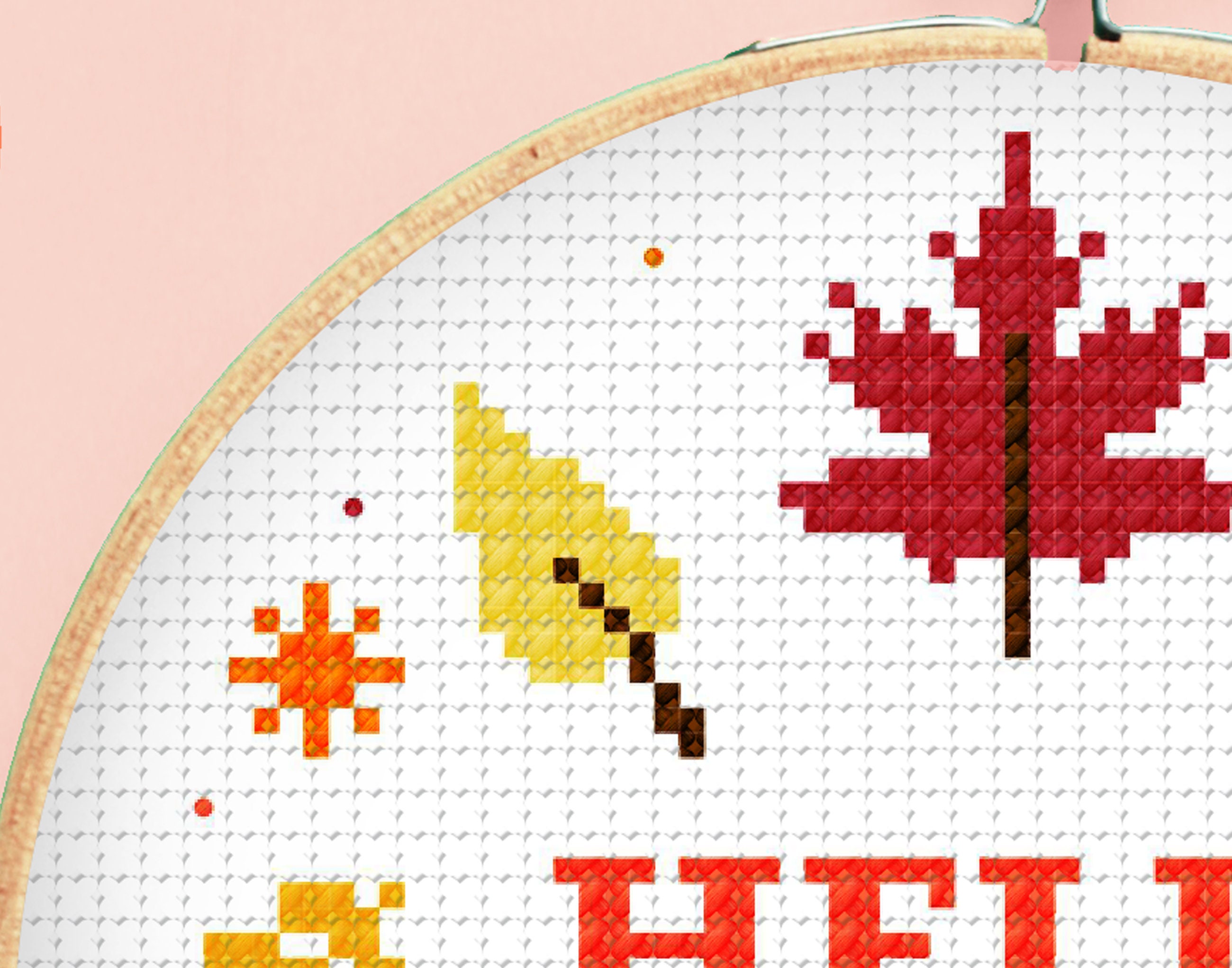 Hello Fall, Autumn Cross Stitch Pattern, Instant Download PDF, Full ...