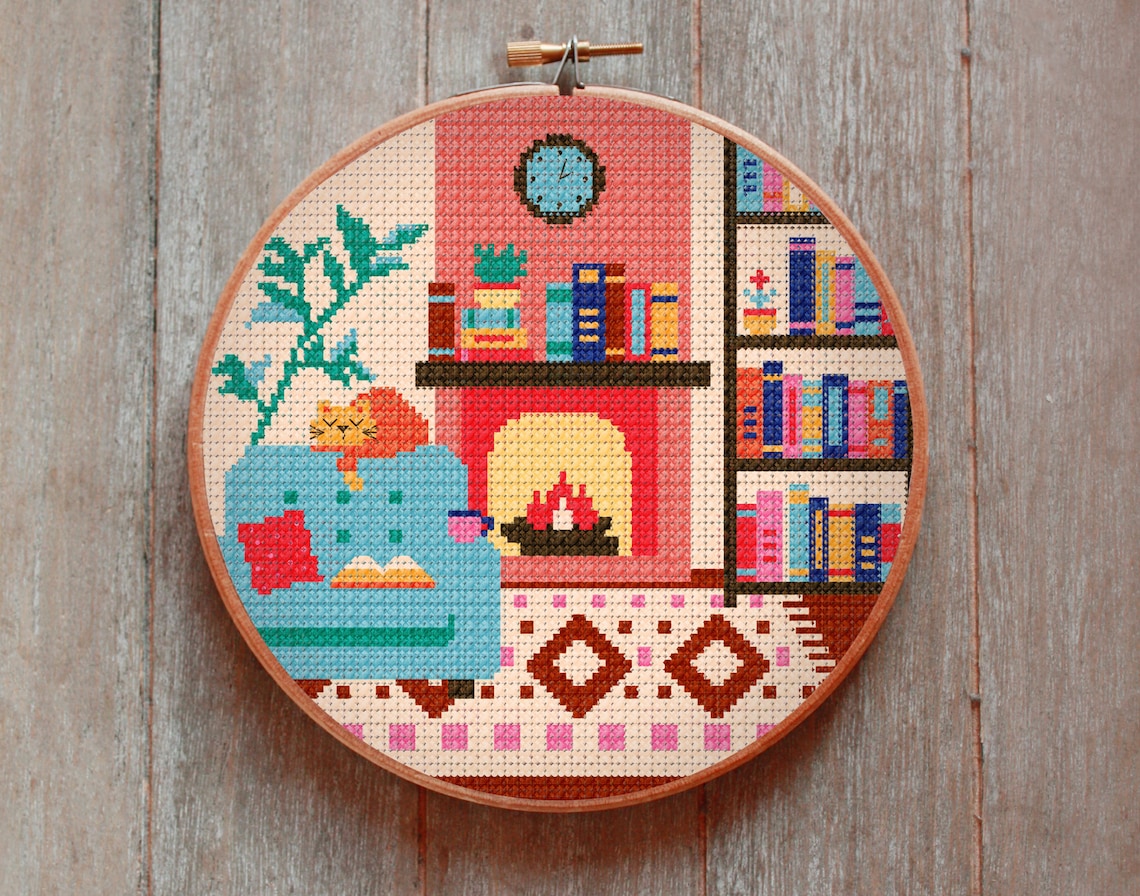 Library Cross Stitch Pattern Full-colour PDF Instant - Etsy
