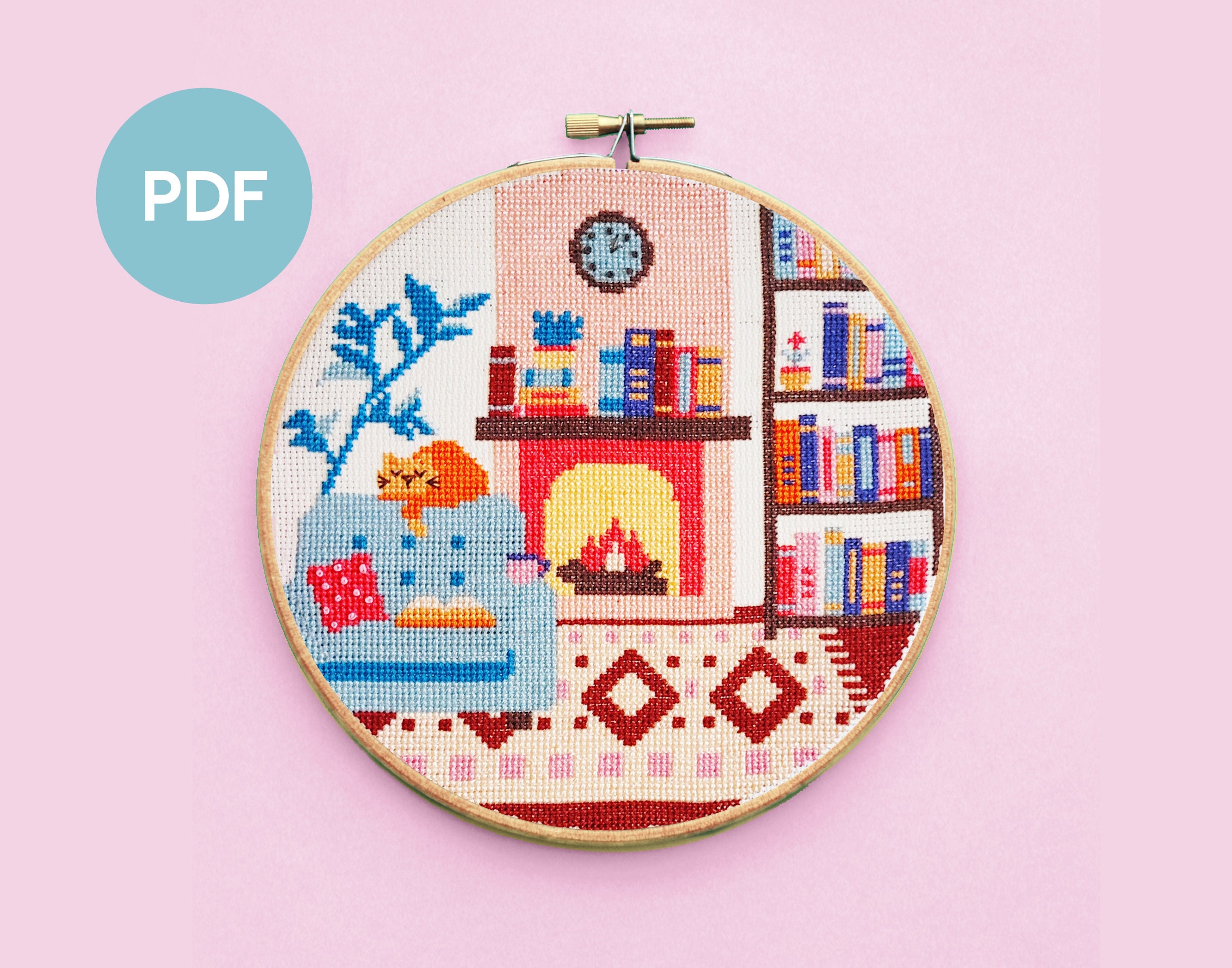 Library Cross Stitch Pattern Full-colour PDF Instant - Etsy
