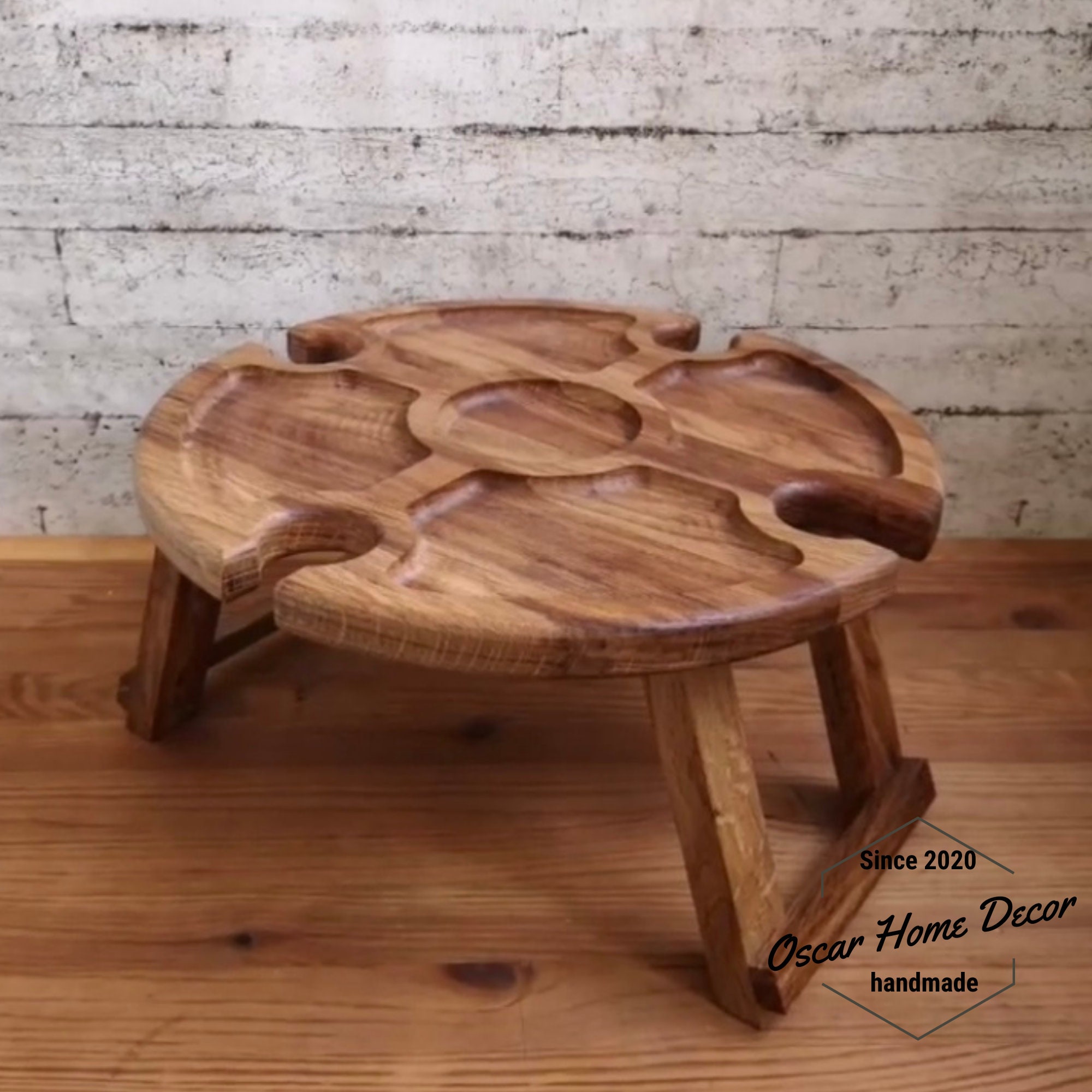 Folding wine table Outdoor wine table Wood picnic table | Etsy