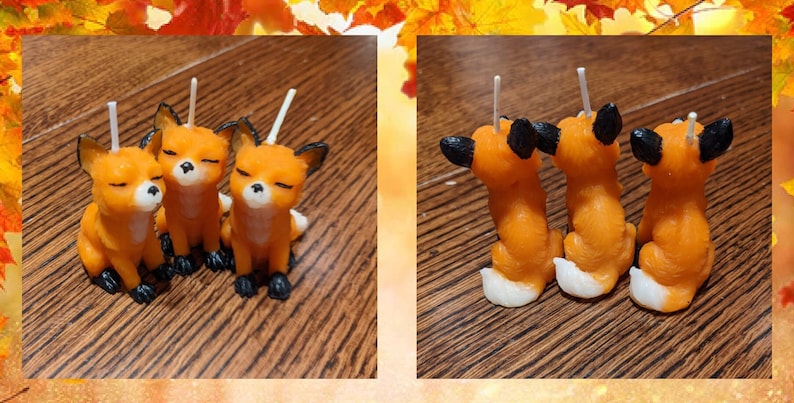 Adorable Freestanding Detailed Little Fox Candle Made From - Etsy