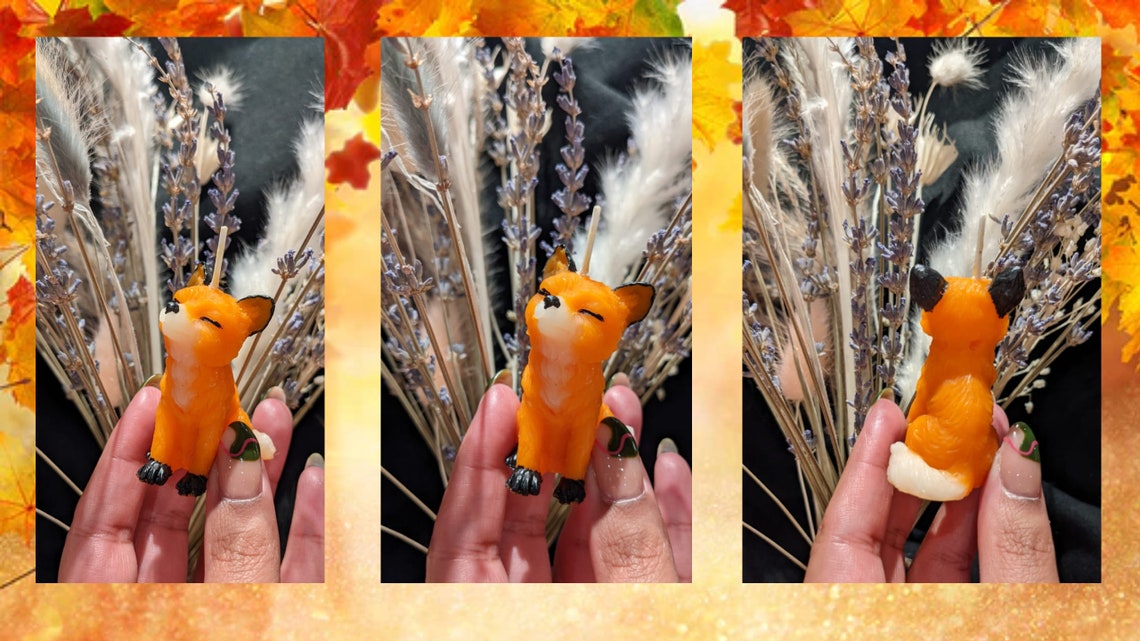 Adorable Freestanding Detailed Little Fox Candle Made From - Etsy