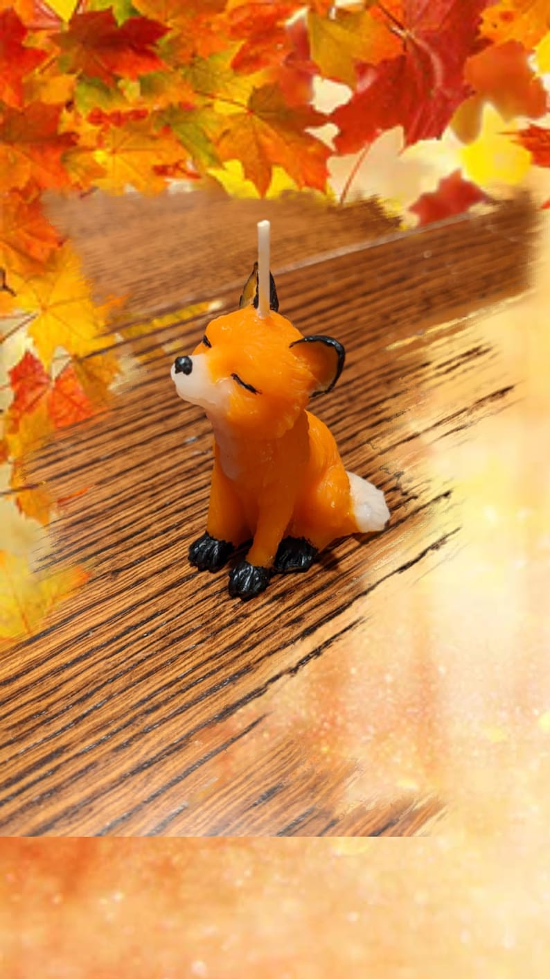 Adorable Freestanding Detailed Little Fox Candle Made From - Etsy