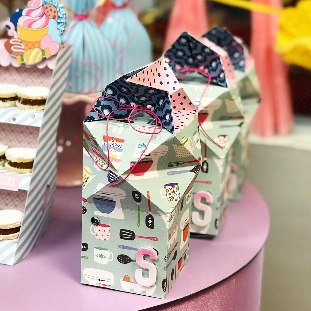 Geometric Box Template 03, Cutting Files, Box Template SVG Files, Favor ...