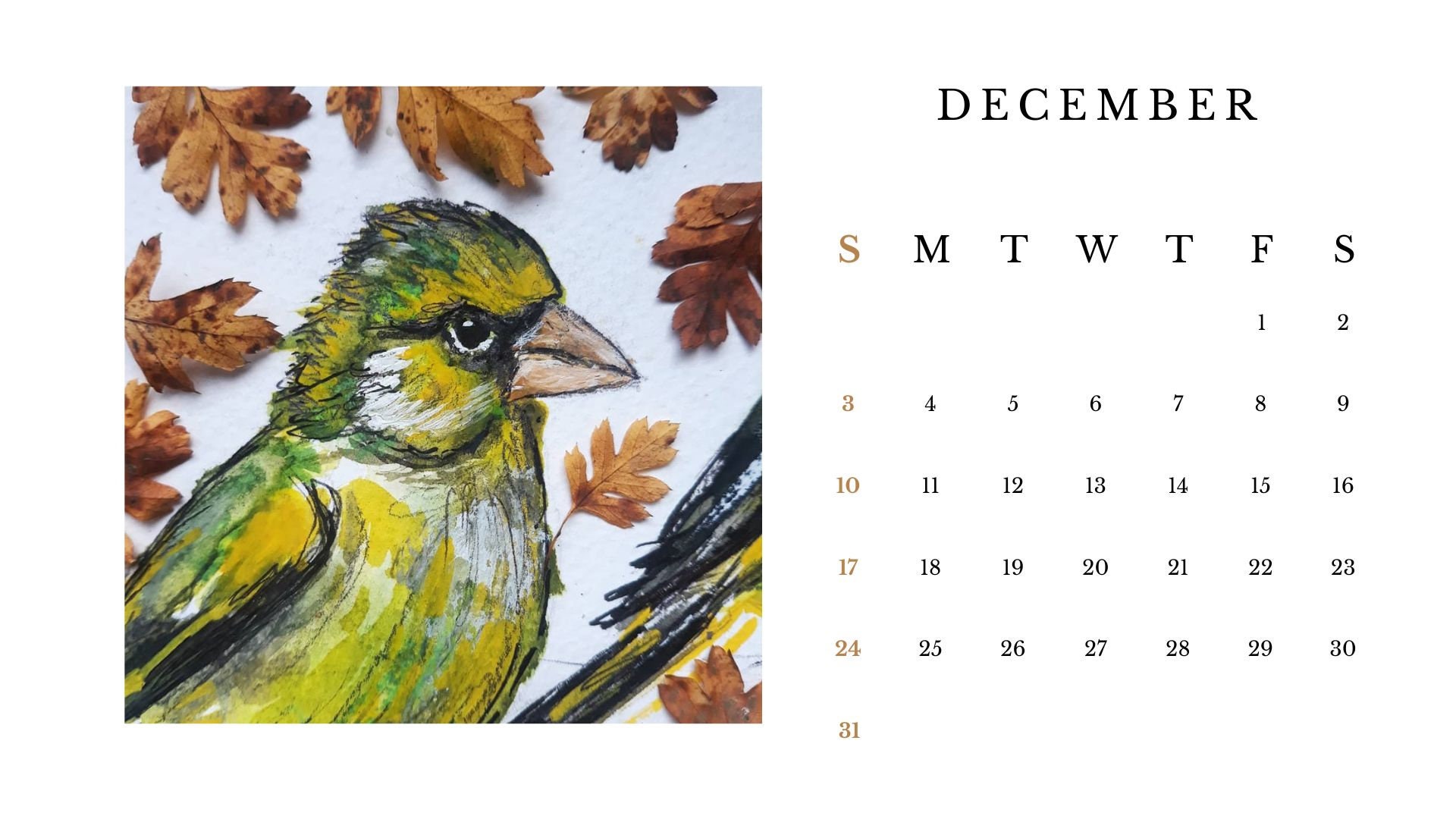 Garden Bird Digital Calendar, Garden Bird Printable Calendar, Bird ...