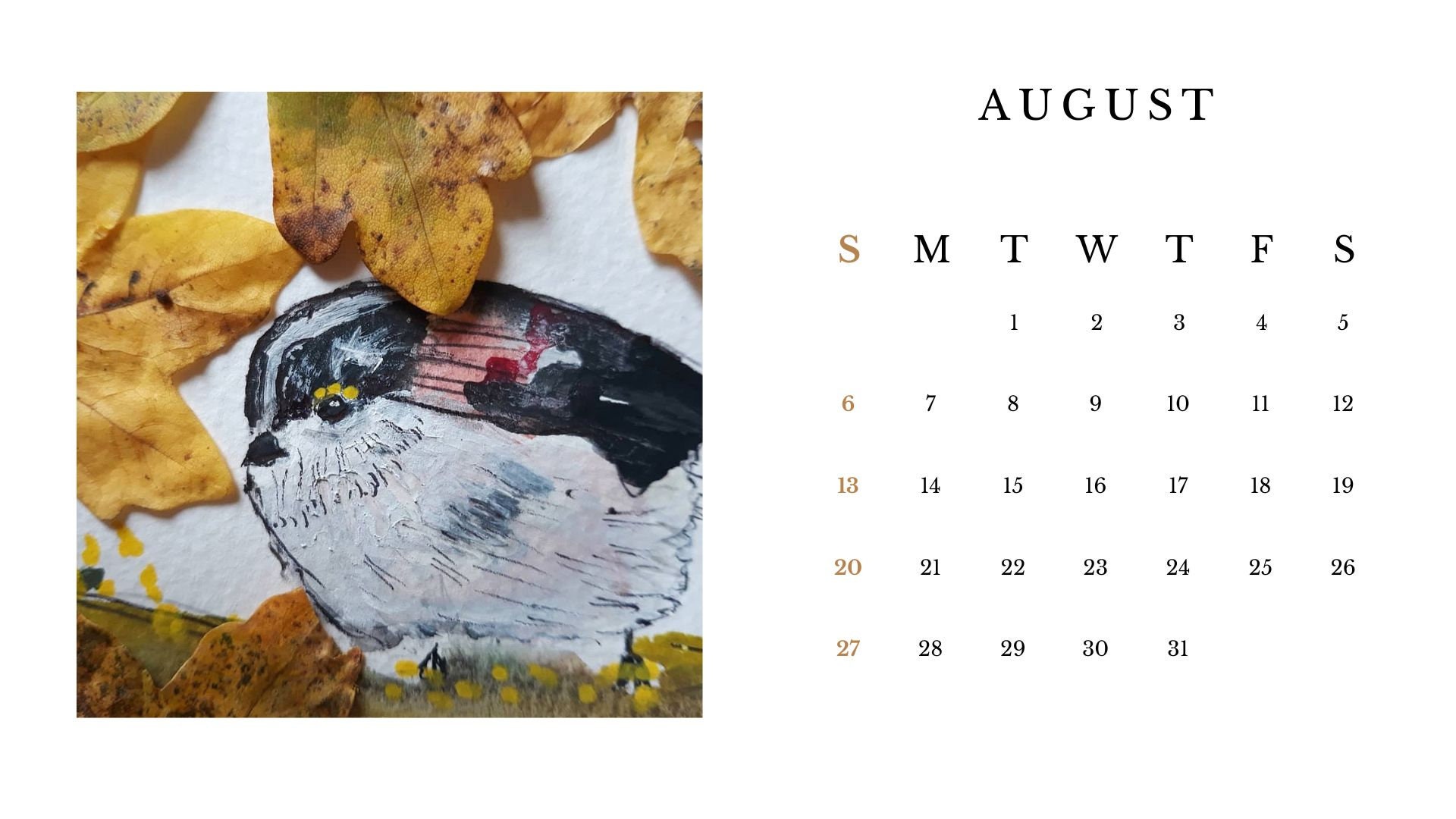 Garden Bird Digital Calendar, Garden Bird Printable Calendar, Bird ...