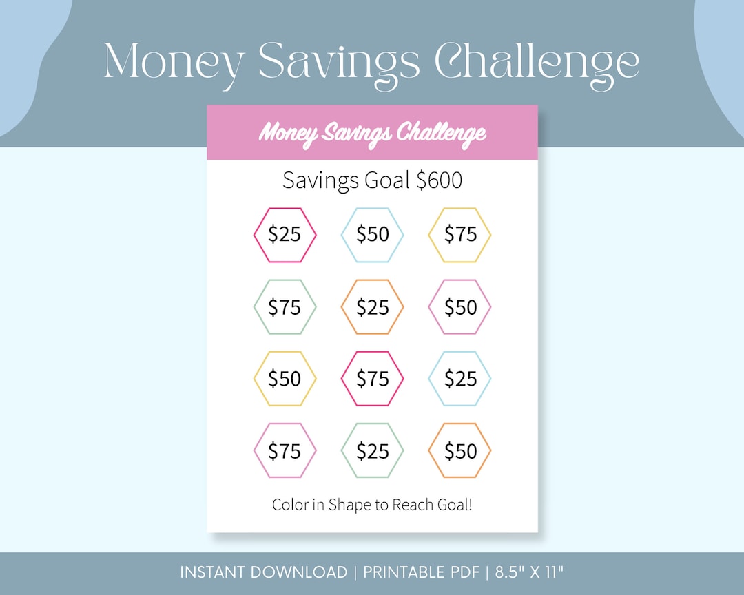 600 Money Savings Challenge Printable - Etsy