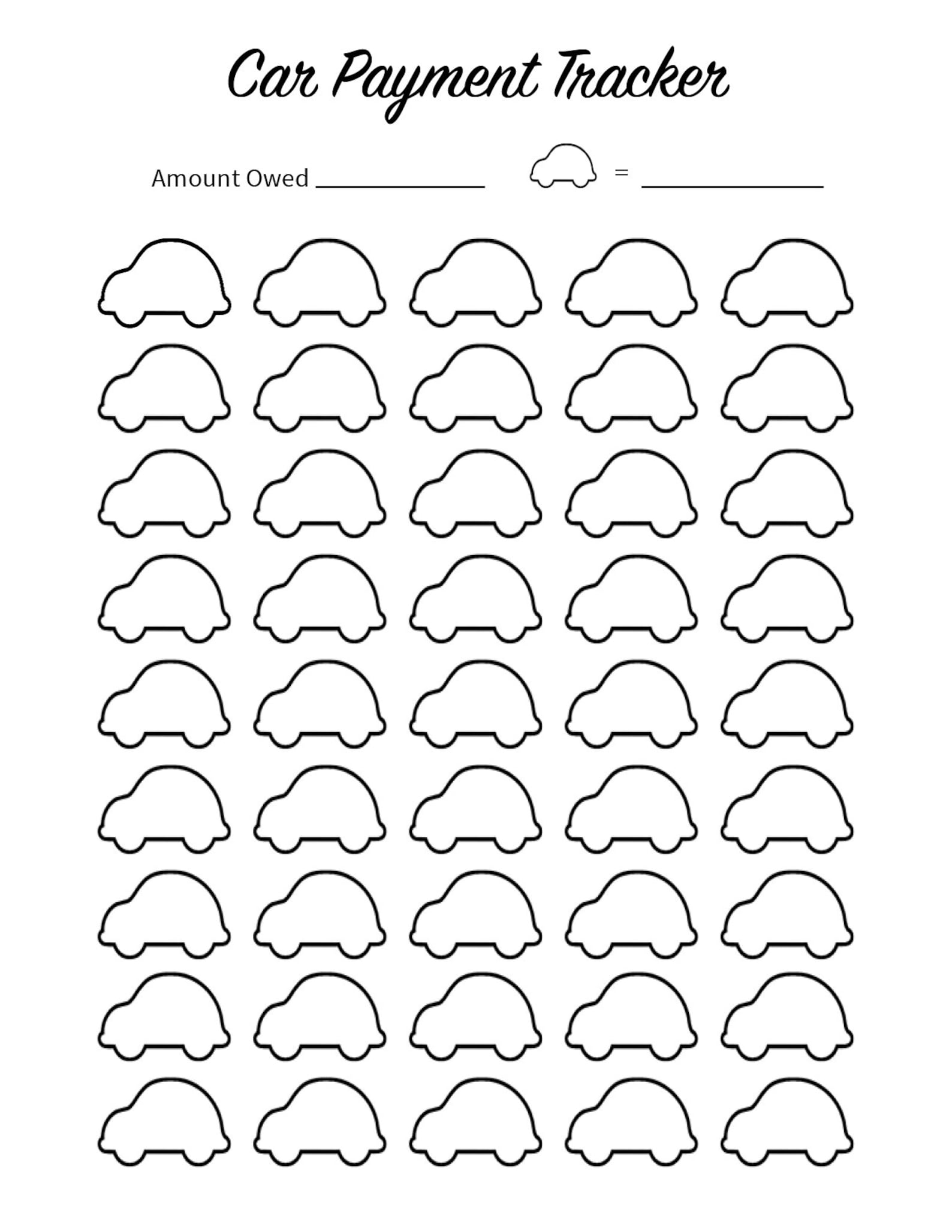 Car Payment Tracker Printable - Etsy
