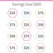 600 Money Savings Challenge Printable - Etsy