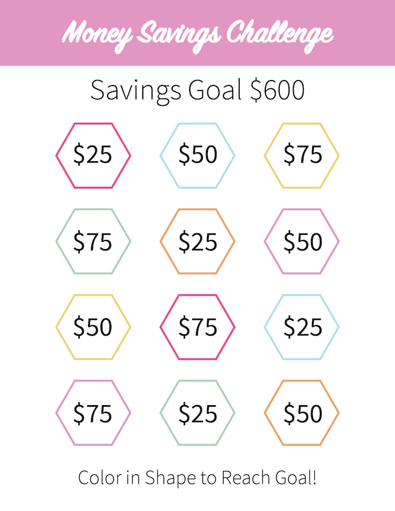 600 Money Savings Challenge Printable - Etsy