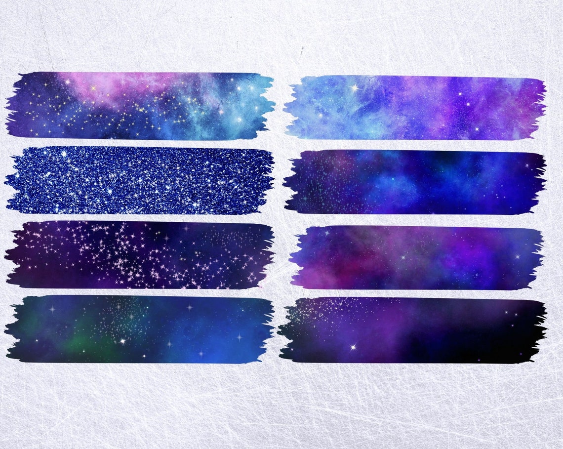 Galaxy Brush Stroke Bundle Png Files for Sublimation Starry - Etsy