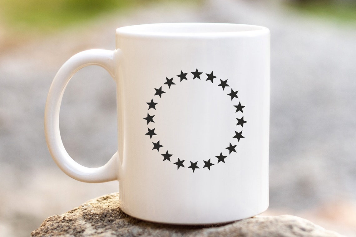 Star Circle SVG Files Star Wreath Frame Svg Cut Files Monogram | Etsy