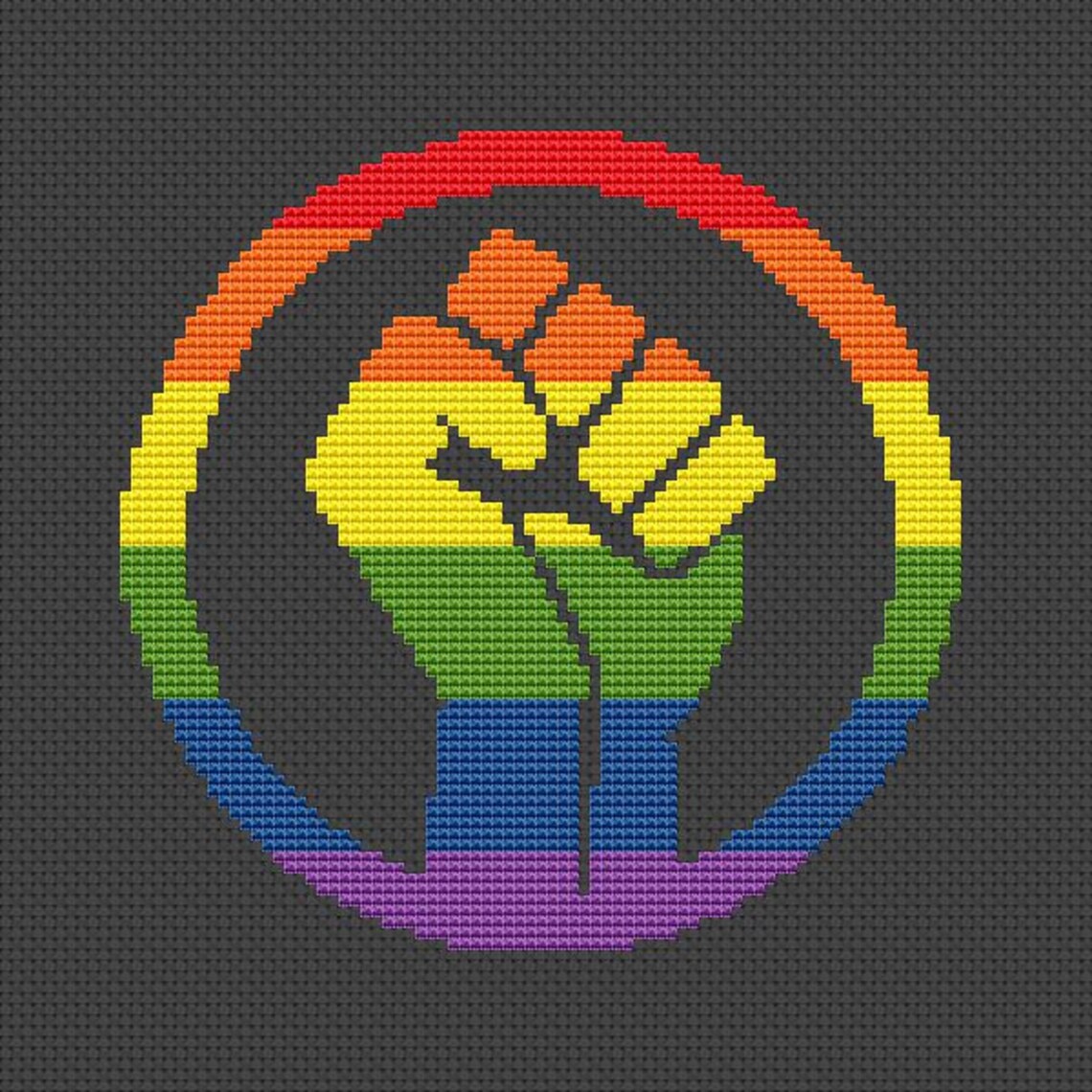 Cross Stitch Pattern Intersectional Flag Blm/lgbtq Cross - Etsy