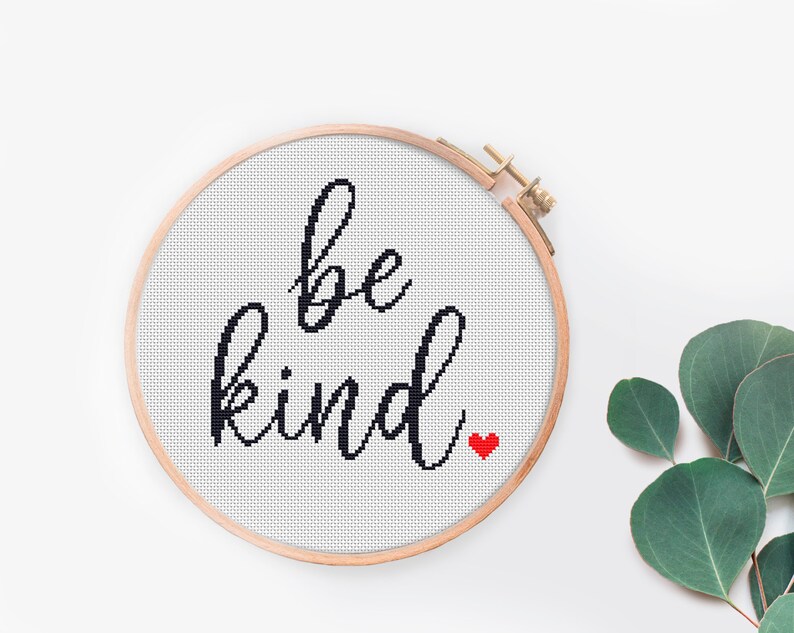 Be Kind Cross Stitch Pattern PDF Inspirational Cross Stitching - Etsy