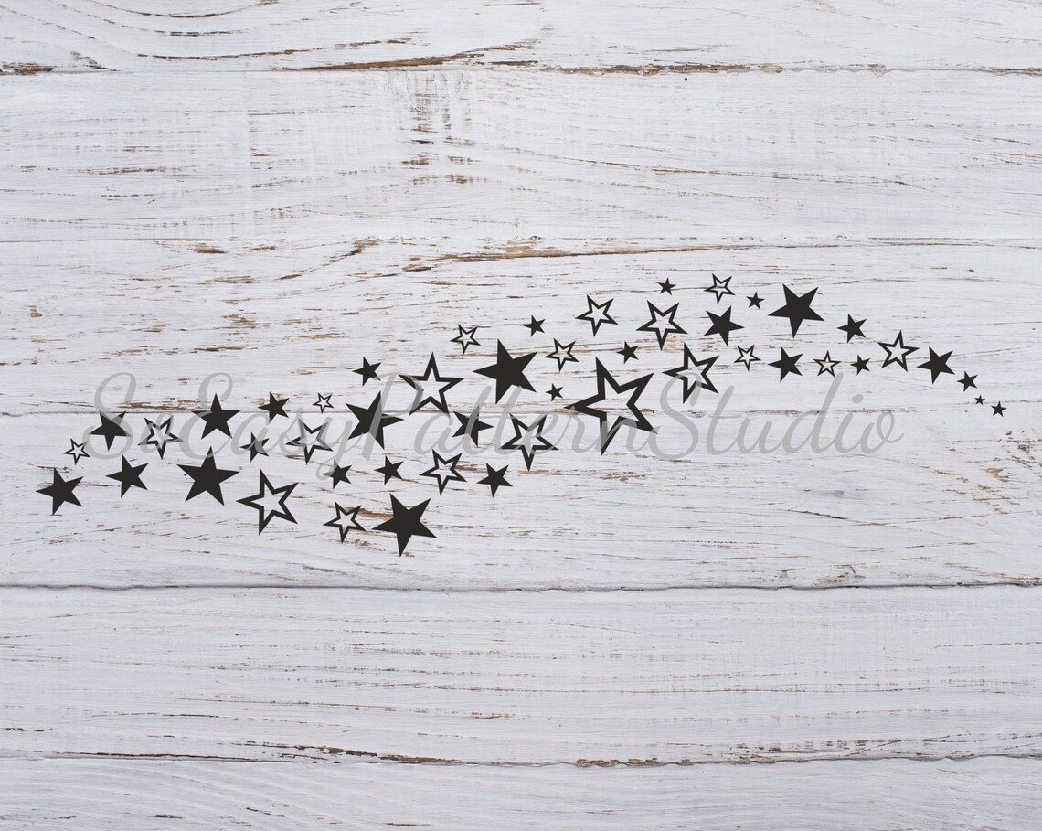 Star Svg Files for Cricut, A Wave of Stars Png, Gold Stars, Silhouette ...
