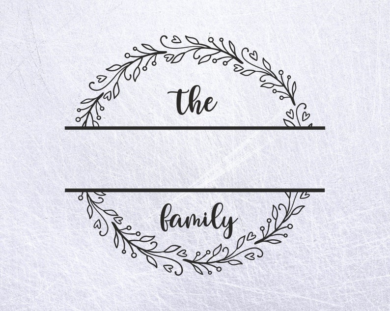Family Last Name Svg Flower Border Svg Floral Border Split | Etsy