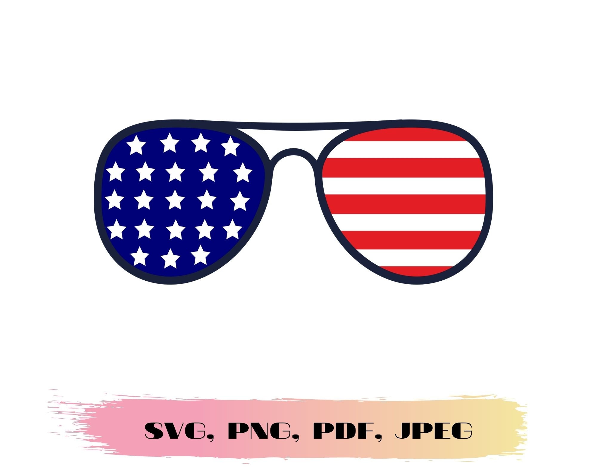 Sunglasses Svg Patriotic American Glasses Svg Fourth of July - Etsy
