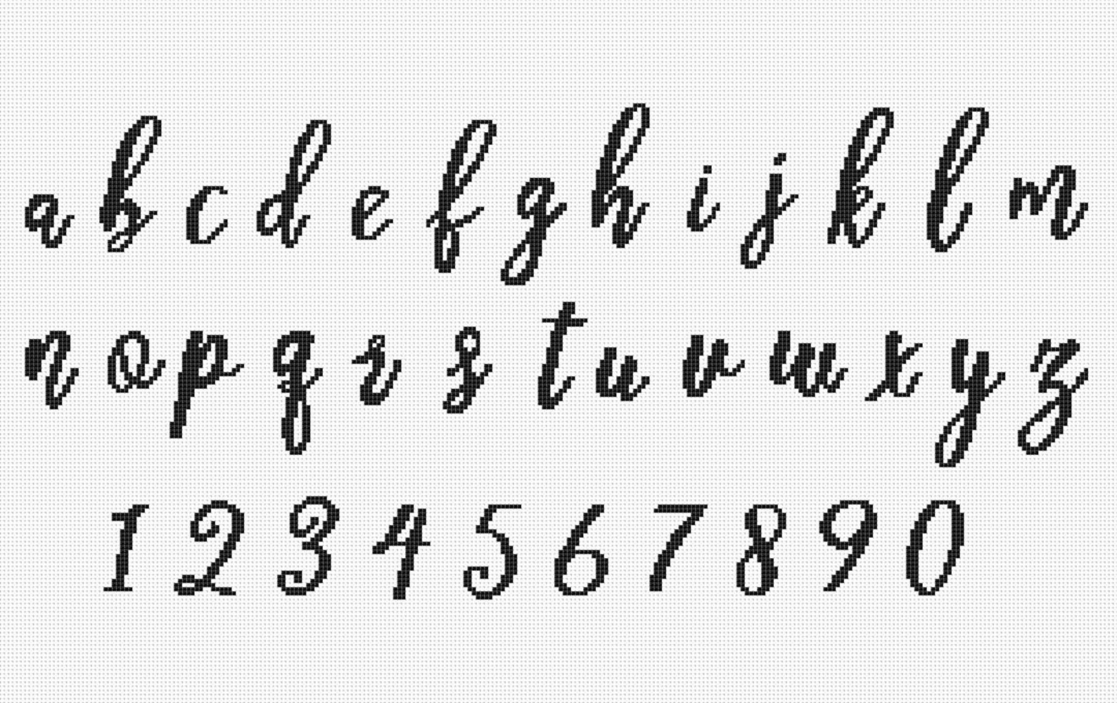 Alphabet Cross Stitch Pattern Calligraphy Font Letters Cross - Etsy