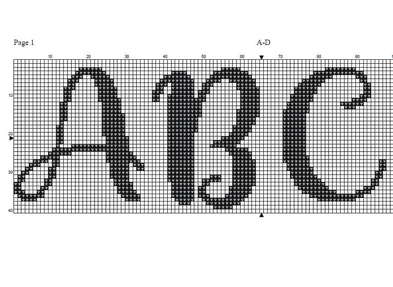 Alphabet Cross Stitch Pattern Calligraphy Font Letters Cross | Etsy
