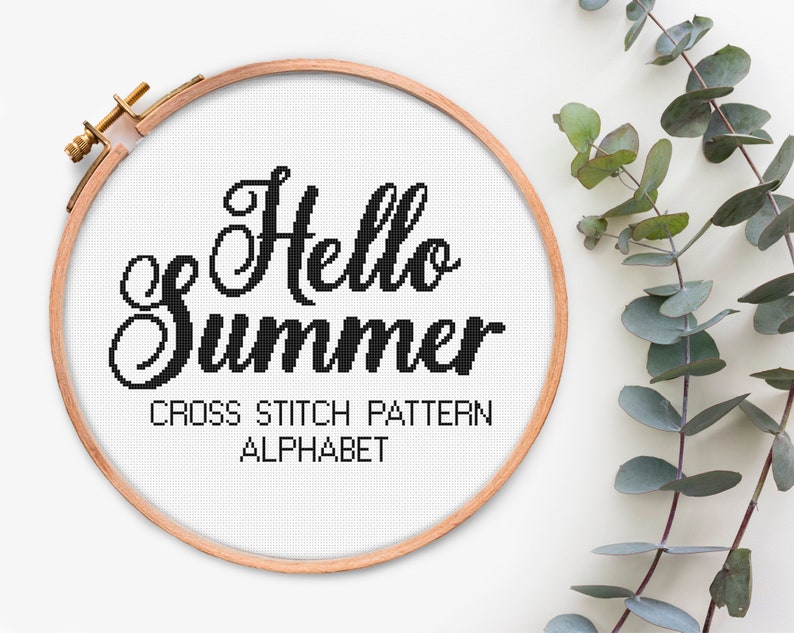 Alphabet Cross Stitch Pattern Calligraphy Font Letters Cross - Etsy