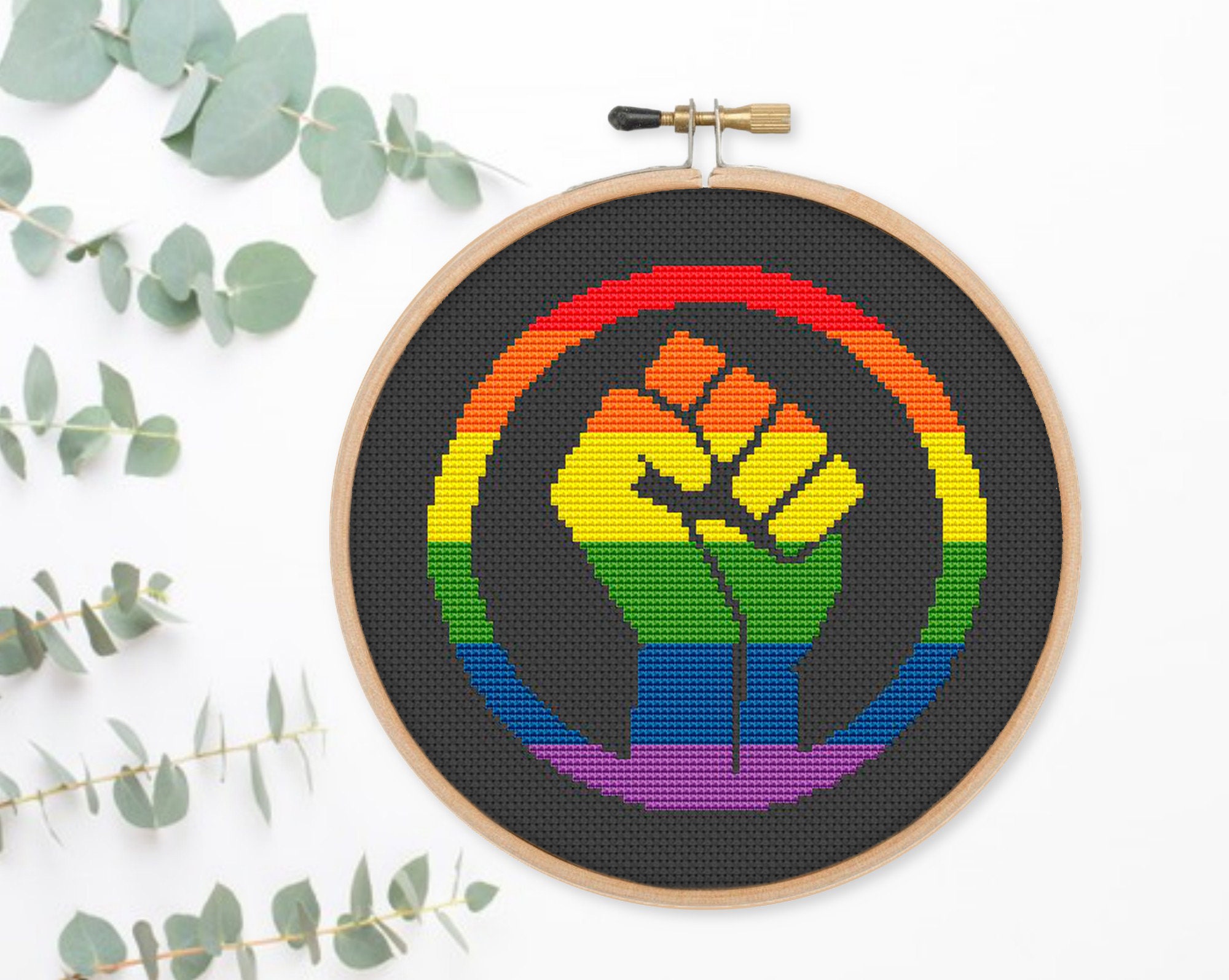 Cross Stitch Pattern Intersectional Flag Blm/lgbtq Cross - Etsy