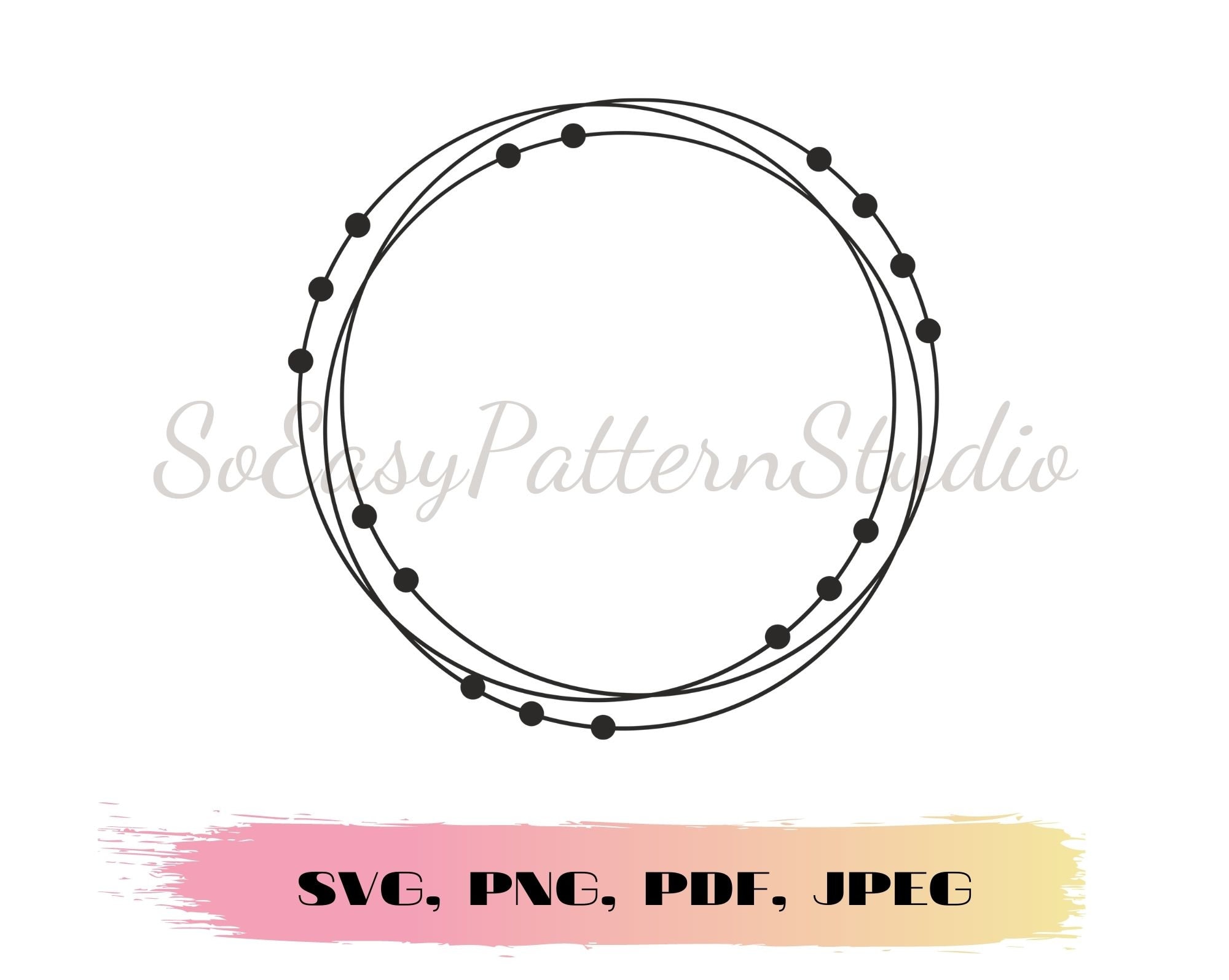 Circle Frame Svg Circle Monogram Frame SVG Silhouette Cut - Etsy