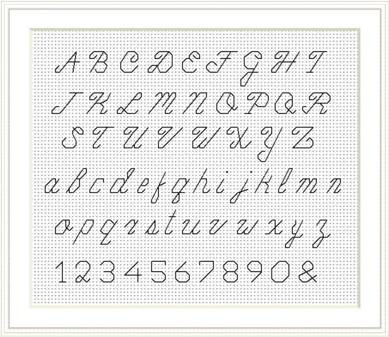 Alphabet Cross Stitch Pattern, Small Font Backstitch Alphabet, Tiny ...