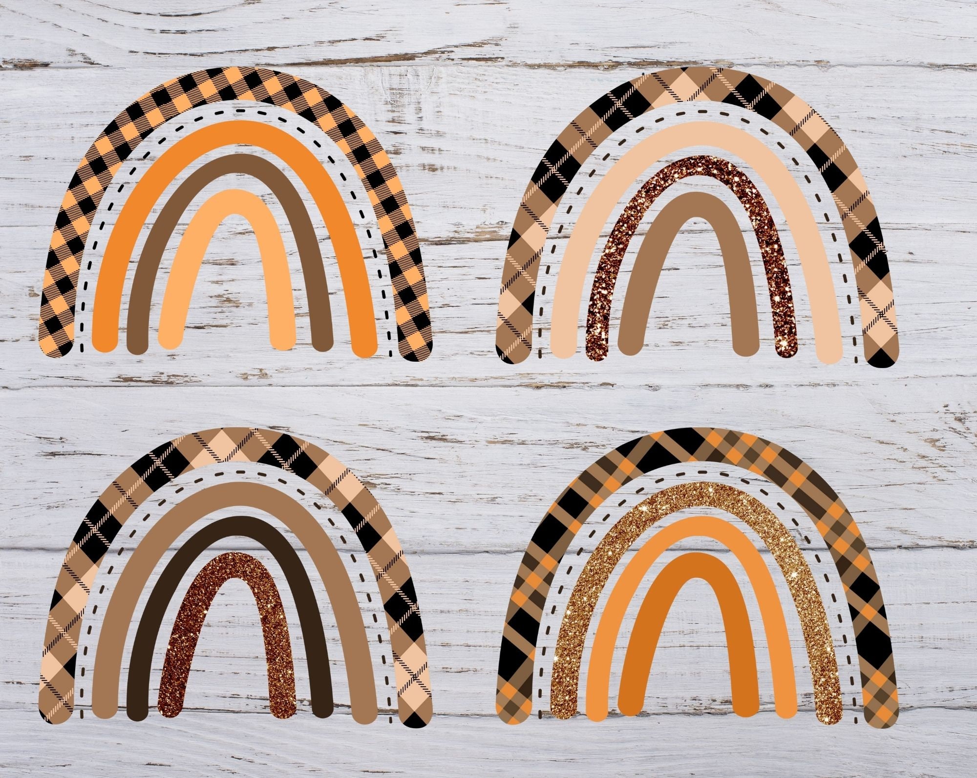 Fall Rainbow Png Bundle Thanksgiving Silhouette Png Hello - Etsy