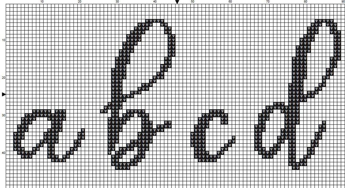 Alphabet Cross Stitch Pattern Calligraphy Font Letters Cross - Etsy