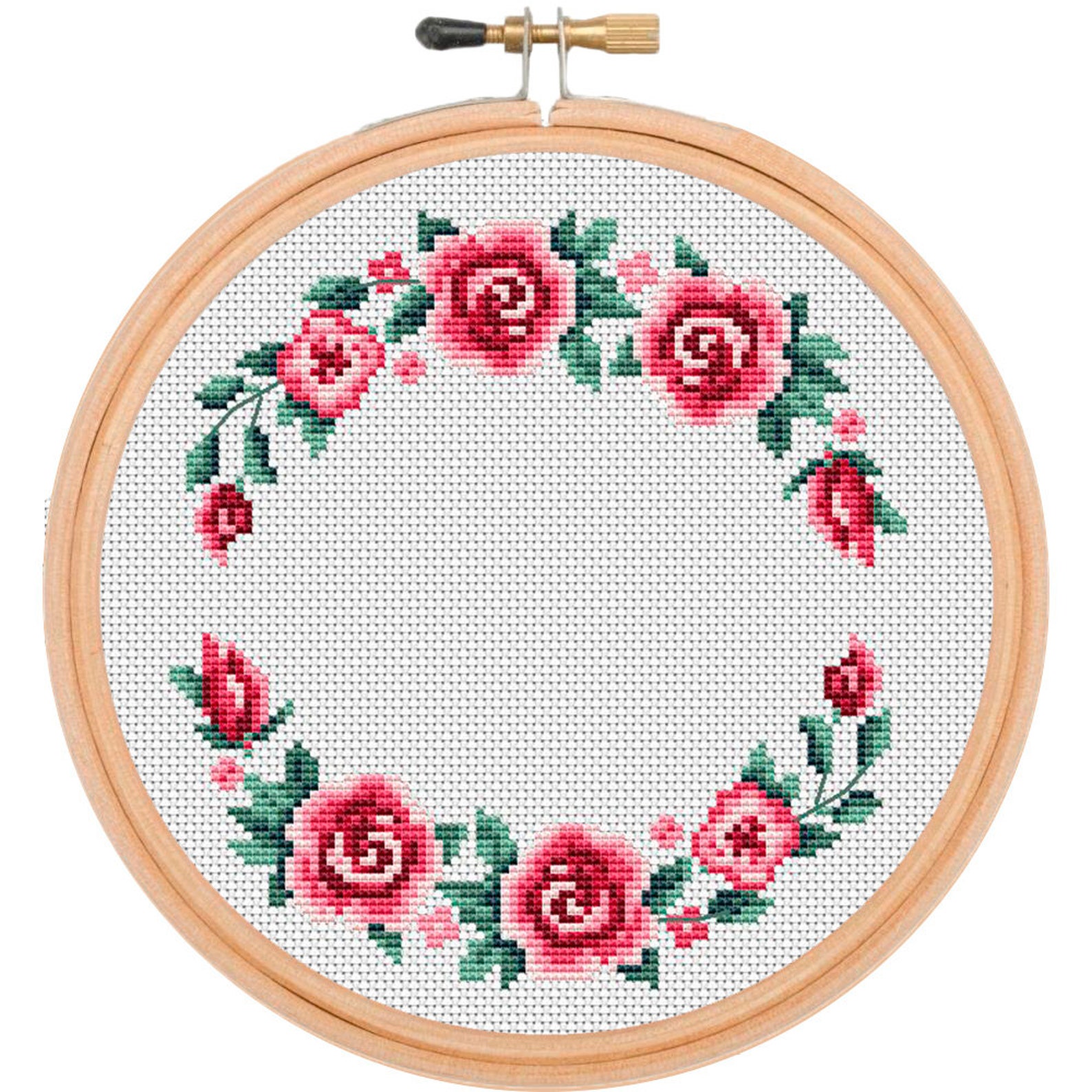 Floral Wreath Cross Stitch Pattern PDF Modern Cross Stitch - Etsy