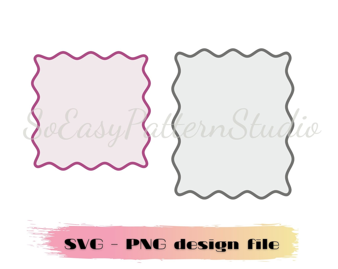 Wave Frame Svg, Png, Wave Scallop Edge Frame Cut File, Wave Frame ...
