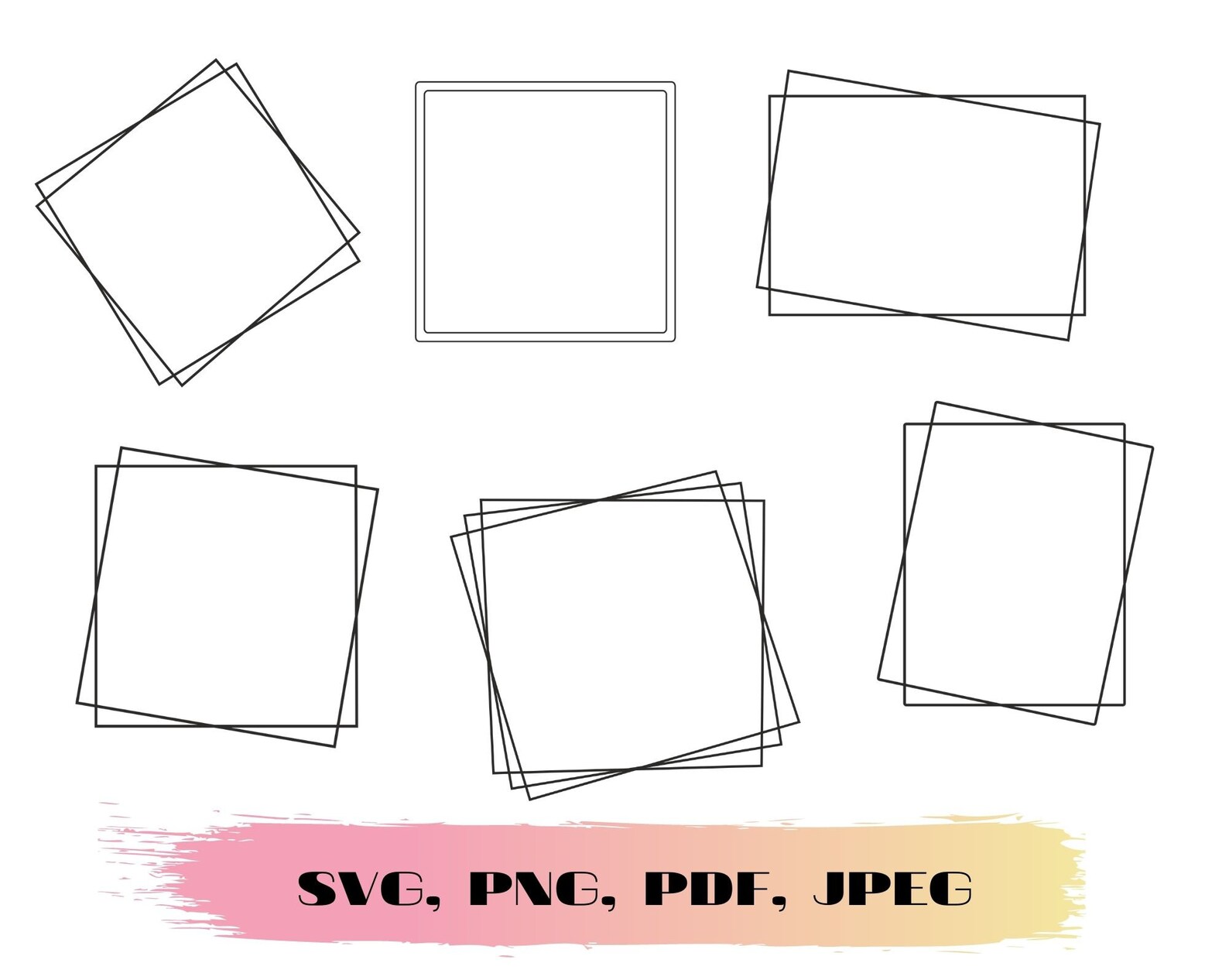 Square Frame Svg Bundle Double Frame SVG Rectangle Frame - Etsy