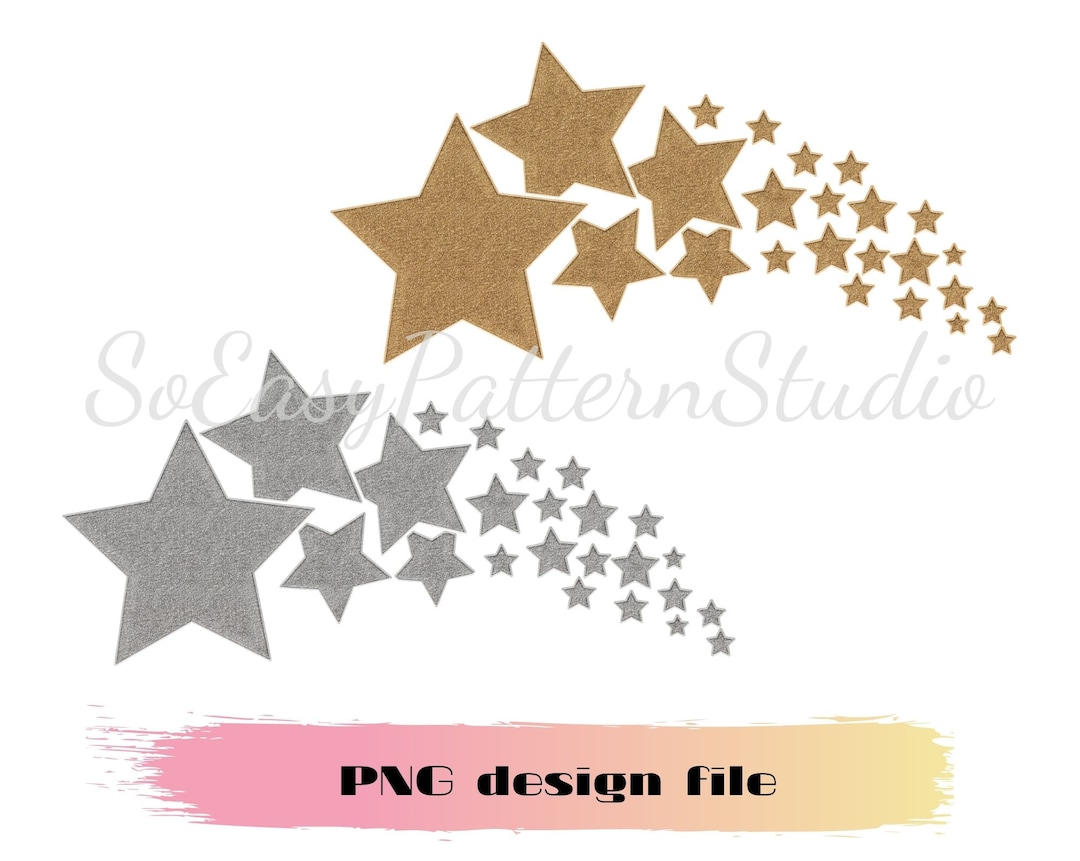 A Wave of Stars Png, Stars Bundle Png Files for Sublimation, Gold and ...
