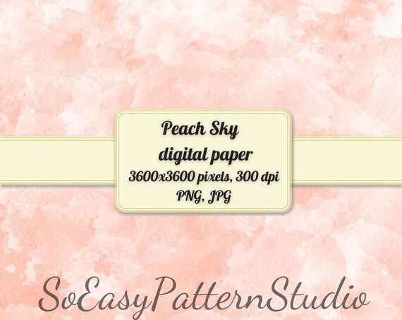 Peach Watercolor Digital Paper Seamless Peach Watercolor | Etsy