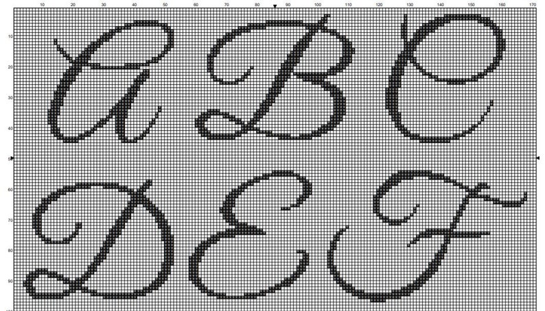 Alphabet Cross Stitch Pattern Calligraphy Font Letters Cross | Etsy