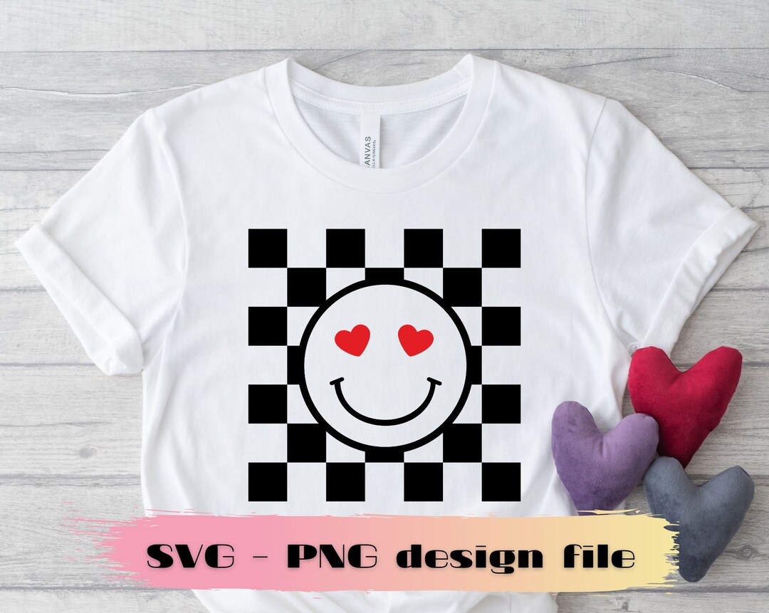 Smiley Face Svg, Retro Happy Face Svg, Checkered Smiley Svg, Png ...