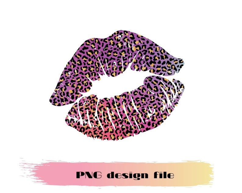 Leopard Lips Png Pink Lips Kiss Png Love Kiss Designs - Etsy