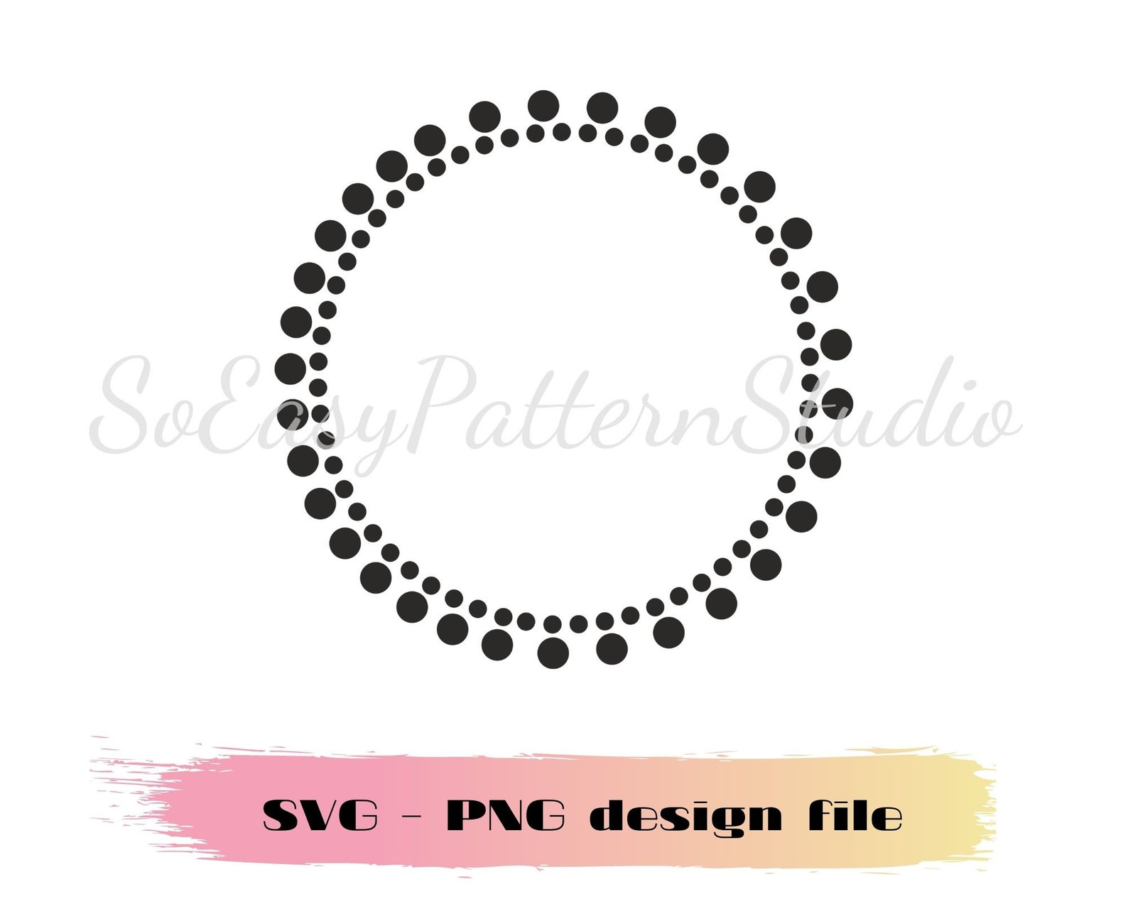 Dots Circle Border Frame Svg Circle Monogram Frame SVG Cut - Etsy