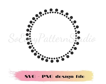 Dotted Circle Frames SVG Bundle, Circle Monogram Svg Cut File, Round Frame Silhouette Cricut ...