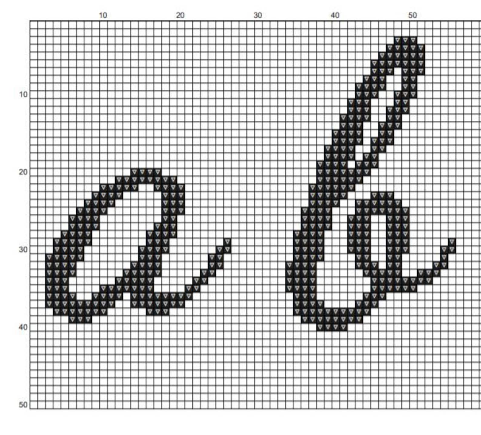 Alphabet Cross Stitch Pattern Calligraphy Font Letters Cross | Etsy