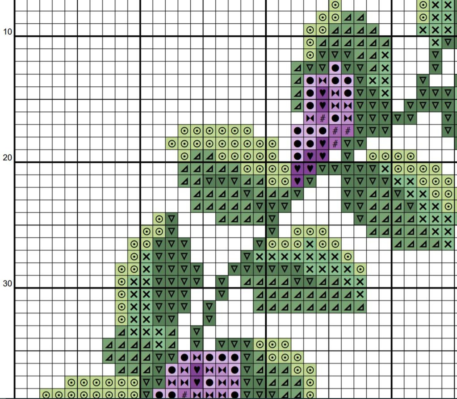 Flower Border Cross Stitch Pattern PDF Floral Wreath Modern - Etsy