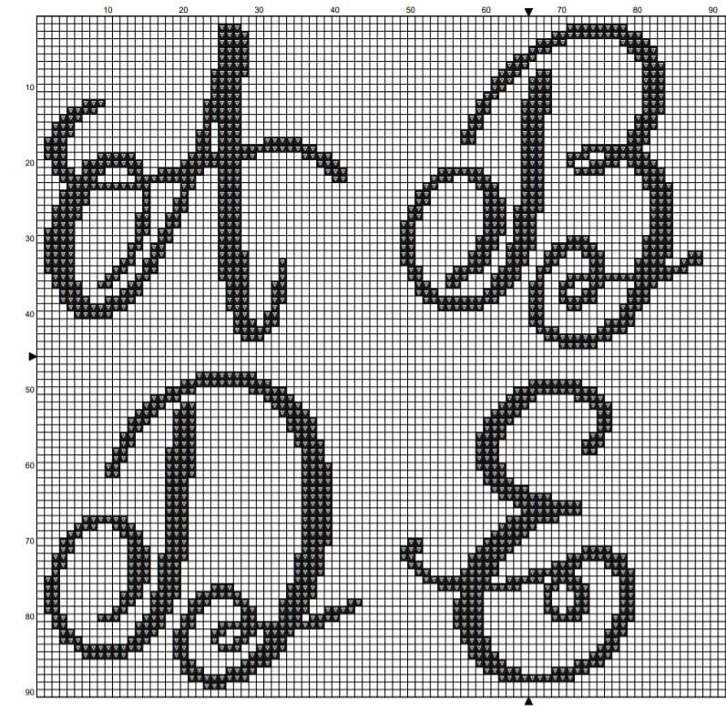 Alphabet Cross Stitch Pattern Calligraphy Font Letters Cross - Etsy