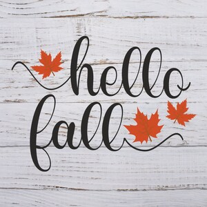 Hello Fall Svg, Fall Leaves Svg Cricut File, Silhouette, Halloween Svg ...
