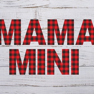 Mama and Mini Buffalo Plaid Pattern Png File, Mama & Mini Shirt Design ...