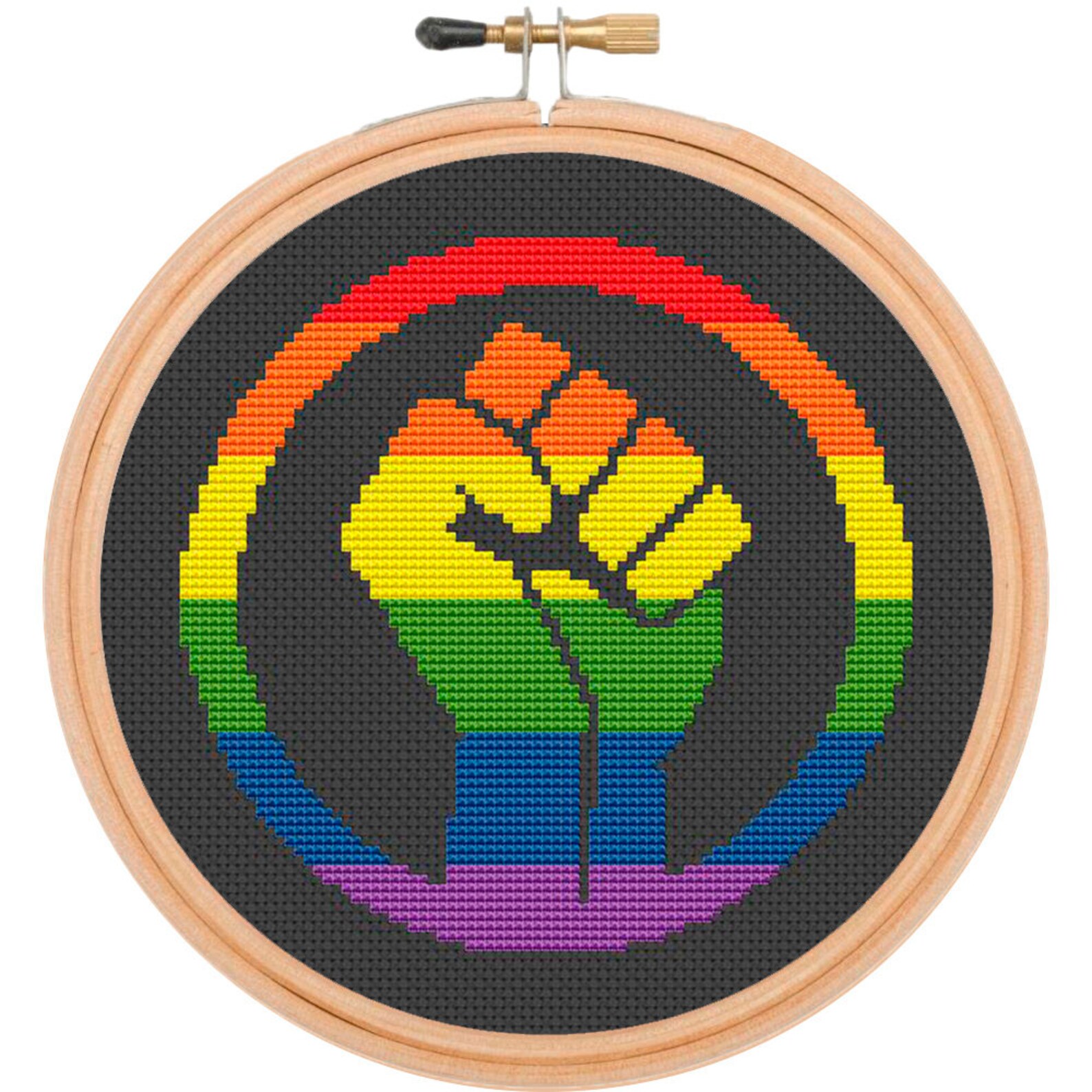 Cross Stitch Pattern Intersectional Flag Blm/lgbtq Cross - Etsy