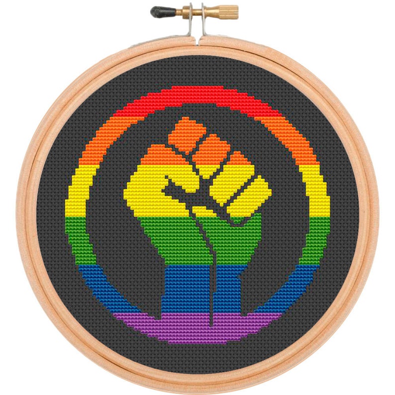 Cross Stitch Pattern Intersectional Flag Blm/lgbtq Cross - Etsy